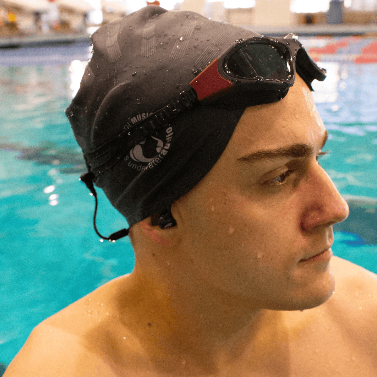Ampyx Swim Cap with Ear Protection - Underwater Audio